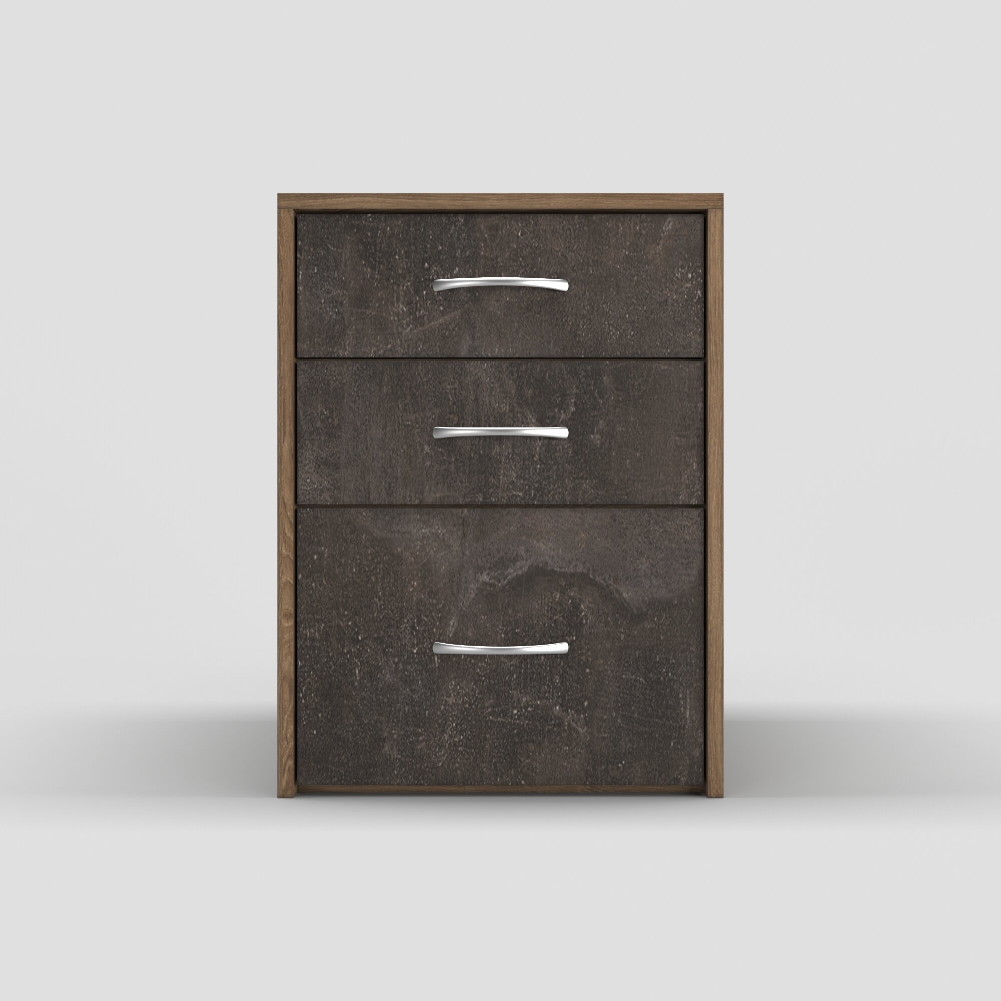 Тумба NEW Гикори Рокфорд тёмный + Ателье тёмный, c замком