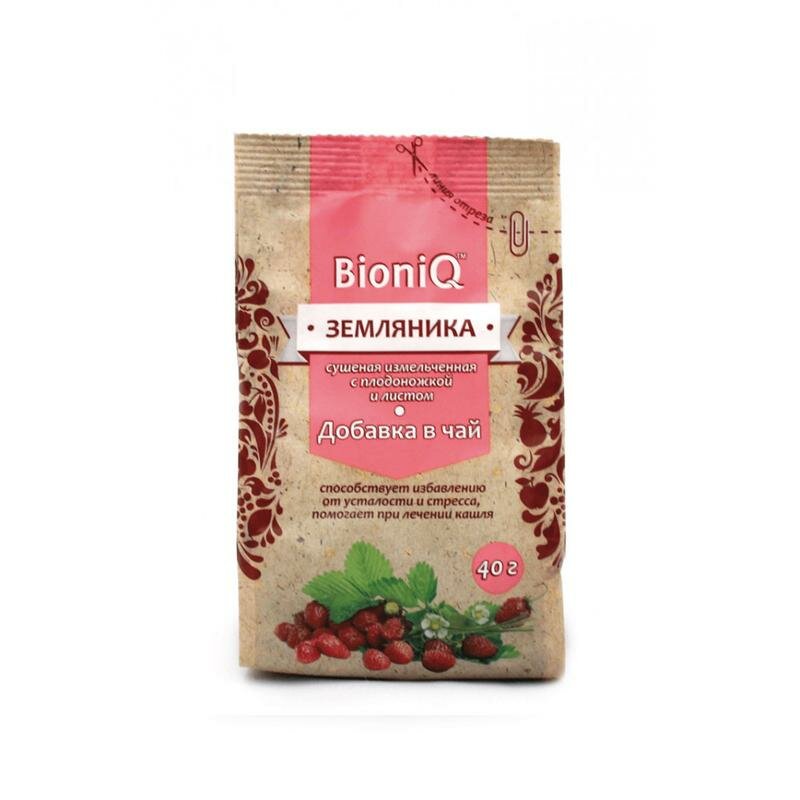 Земляника сушеная измельченная с листьями BioniQ 40 г