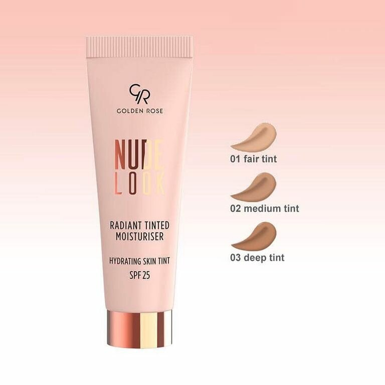 Golden Rose Тональный крем NUDE LOOK Radiant Tinted Moisturiser SPF25 тон 02 Medium tint