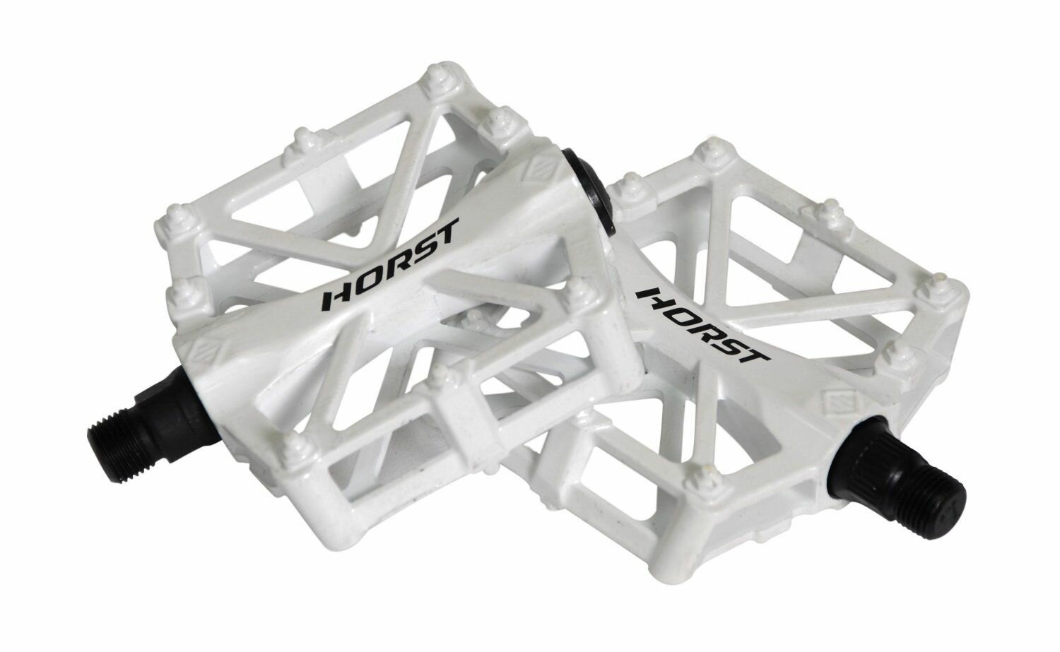 Педали Horst H32, алюминий, литые с шипами. 388г, белые