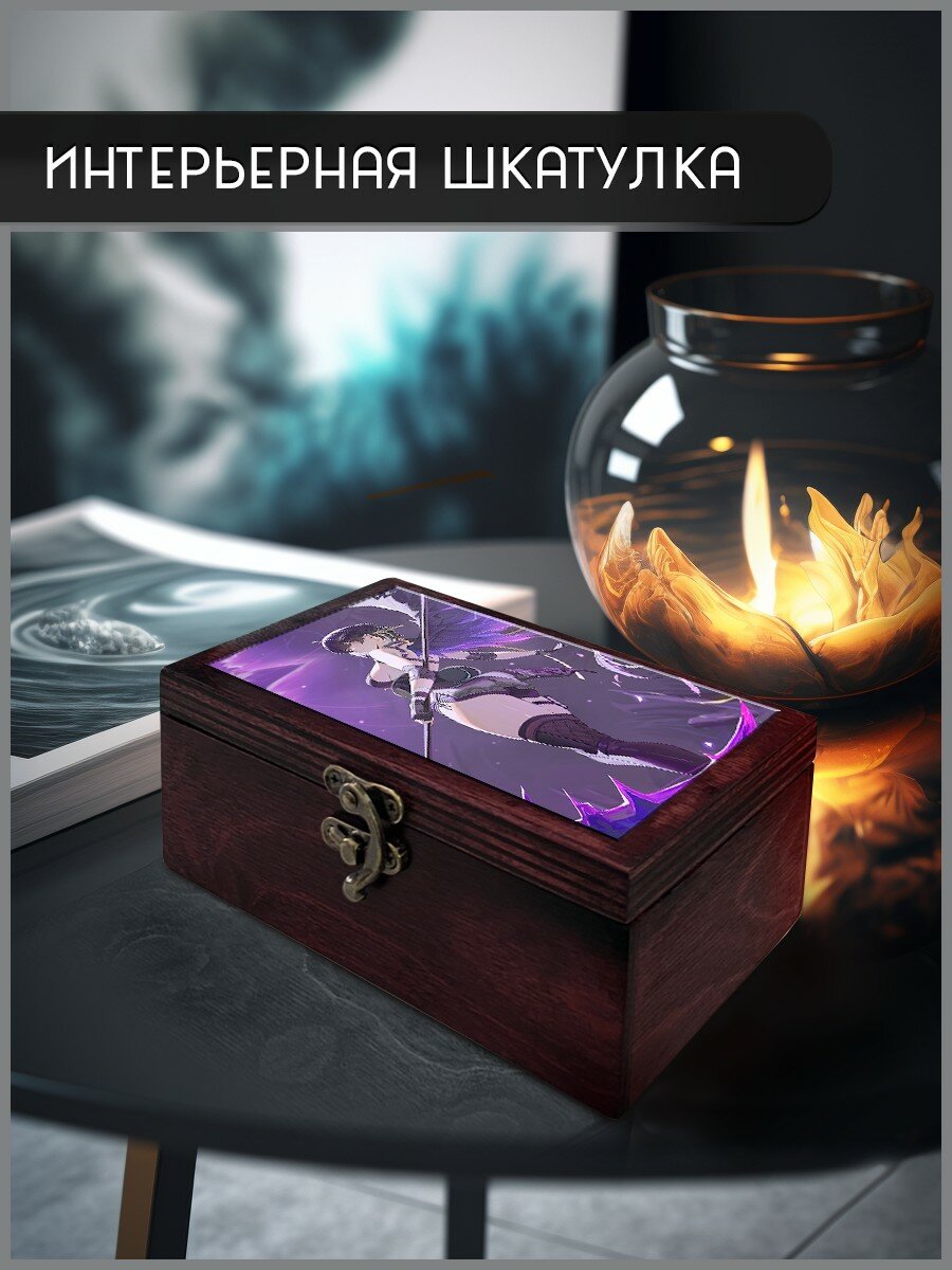 Шкатулка интерьерная вишня для украшений универсальная 16x10x6 см игры wuthering waves (вува, Энкор, Инь Линь, Чан Ли, Цзиньси, Чжечжи) - 678