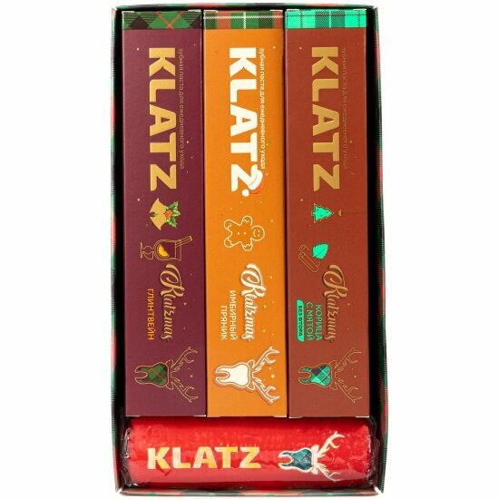 Набор зубных паст Klatz зубные пасты 3 шт+Рождественская свеча