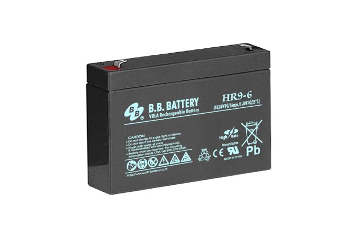BB Battery HR 9-6 Аккумуляторная батарея 6 В 8 Ач для автономной работы и питания