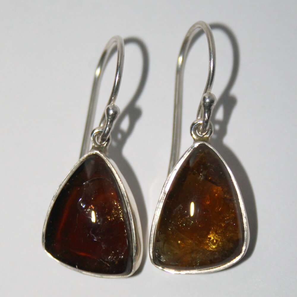 Серьги с подвесками, турмалин