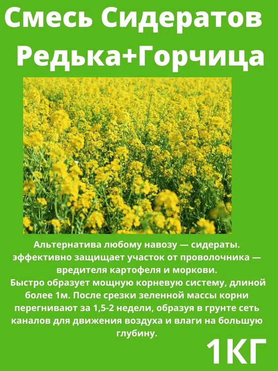 Семена Сидератов Редька+Горчица 1 кг