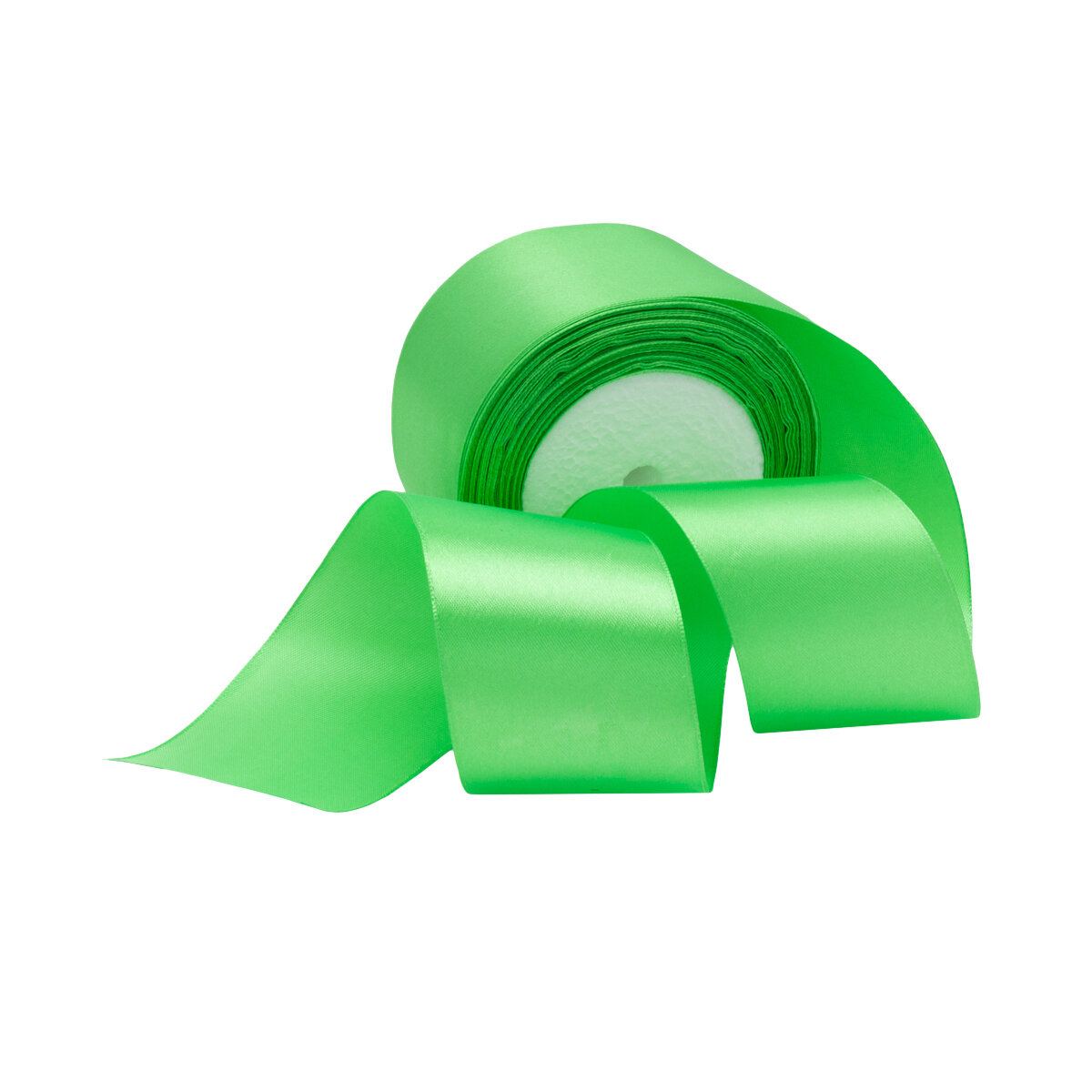 Лента атласная широкая для шитья и творчества, 5см*22,86м (52 светло-зеленый), Айрис