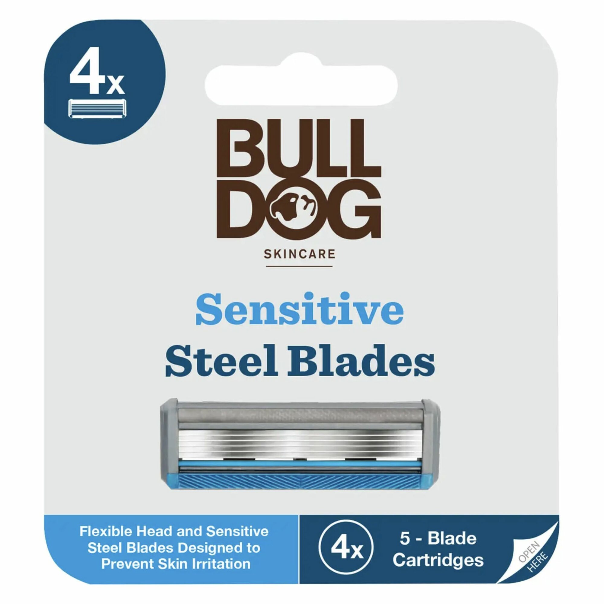 BULLDOG Сменные лезвия для бритвы Sensitive Steel Blades 4 шт