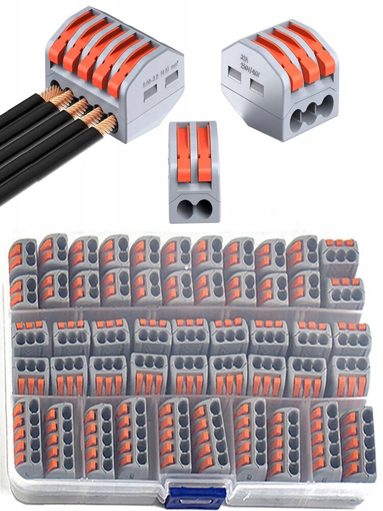 Рычажные проводные гайки-коннекторы P-212, P-213, P-215