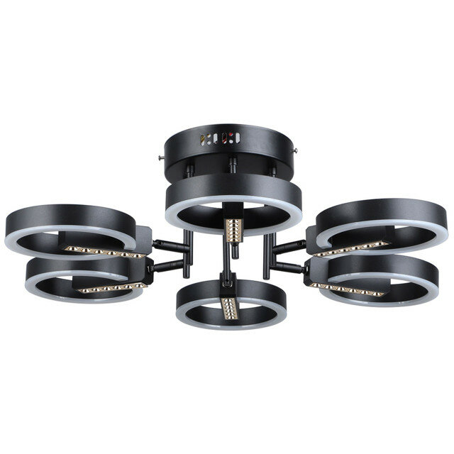 Люстра потолочная светодиодная DECITY Драйв 6х10Втх2 LED металл акрил черный