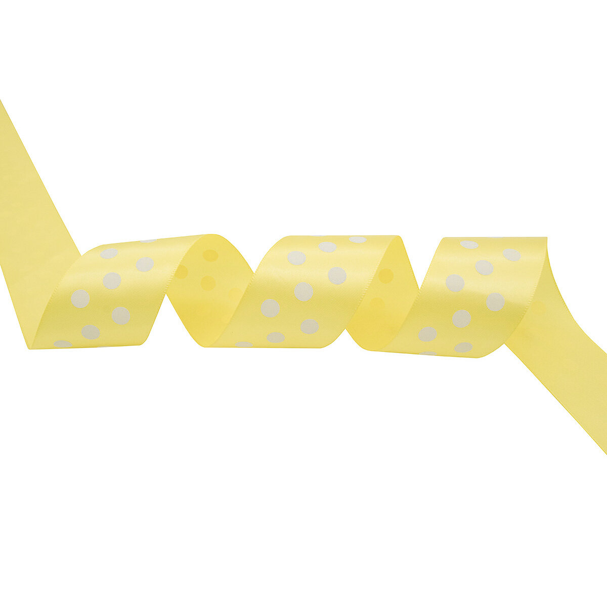 Лента атласная декоративная Айрис 'Горошек', 4,5см*22,5м (желтый)