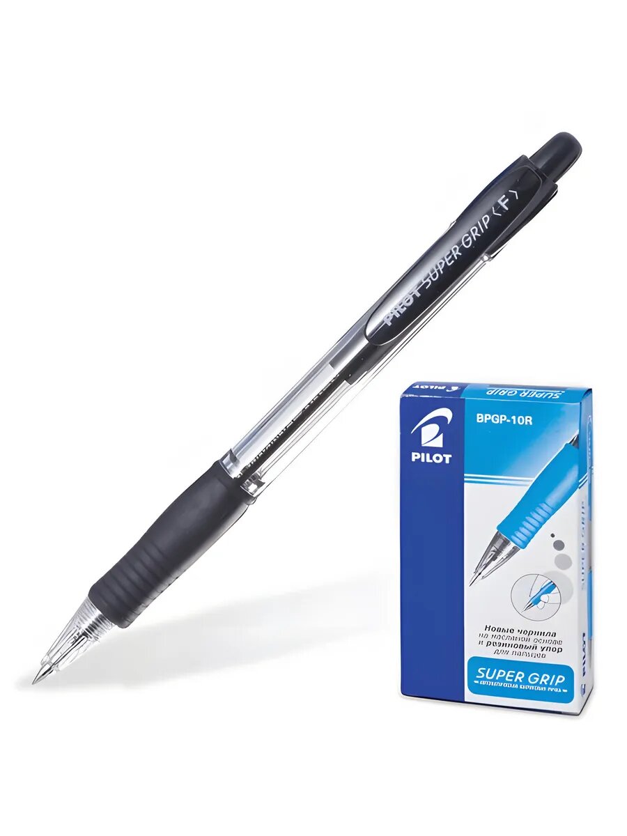Ручка шариковая автоматическая с грипом PILOT "Super Grip".