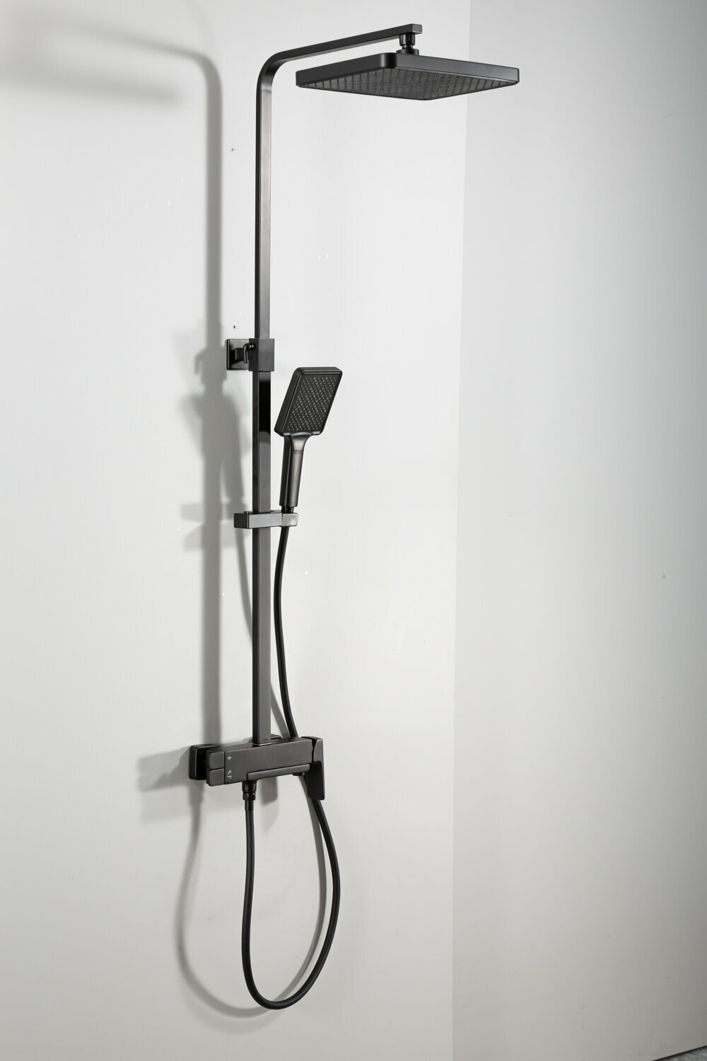 Душевая стойка со смесителем и тропическим душем Frap H90 F2490-6, черный, латунь