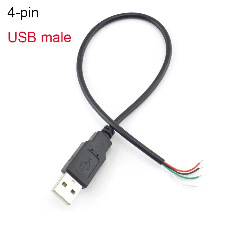Кабель USB 2.0 для зарядки 100cm, USB male 4pin