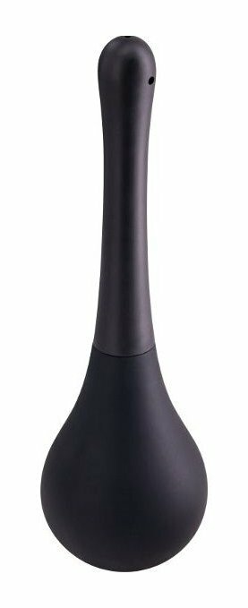 Черный анальный душ SQUEEZE CLEAN с закругленным наконечником Seven Creations