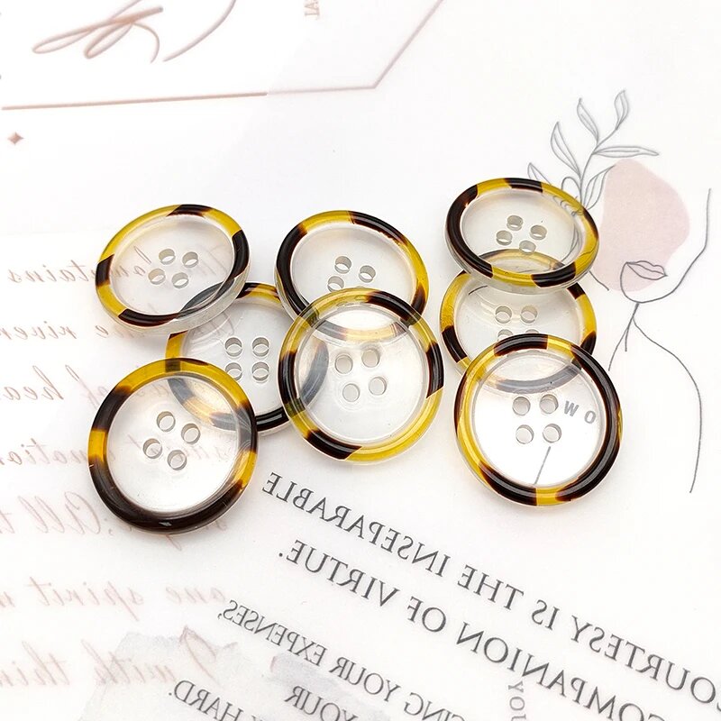 Пуговицы полимерные 11.5mm, 20шт, леопард
