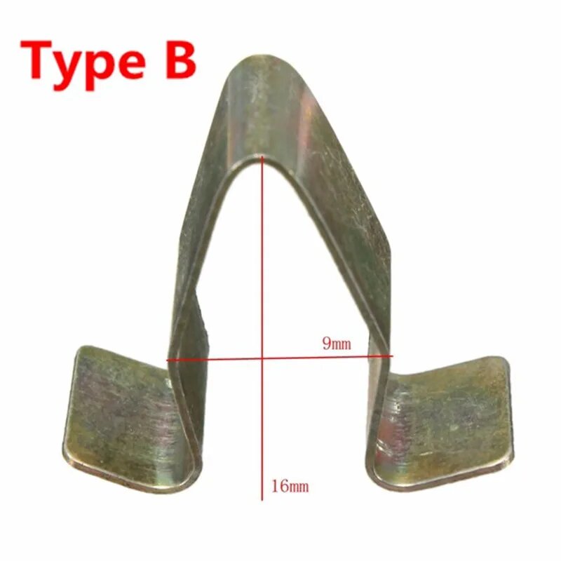 10 шт, зажимы для отделки панели дверей автомобиля, металлический фиксатор внутренней обивки, заклепки, автозажимы для крепления для VW Audi Seat Skoda 10Pcs Type B