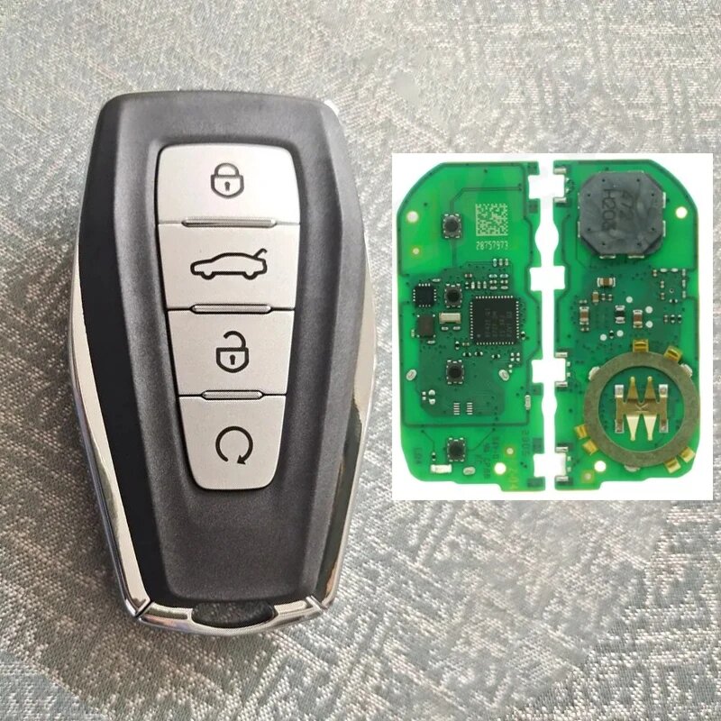 Оригинальный автомобильный смарт-ключ без ключа, 433 МГц с чипом 8A/4A для Geely Monjaro GEOMETRY KX11, оригинальный автомобильный интеллектуальный дистанционный ключ Monjaro 8A black