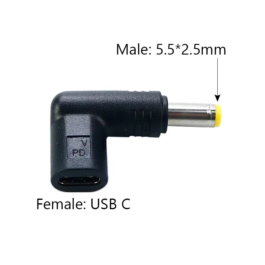 Адаптер 5.5x2.5mm Male to USB C PD 12V