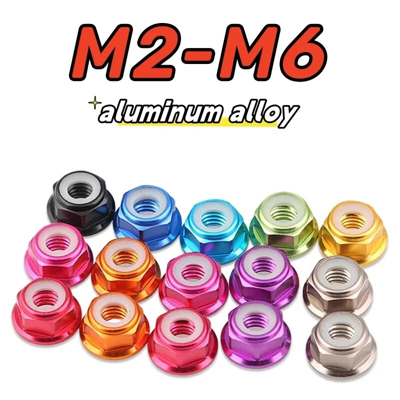 Анодированные алюминиевые гайки фланцы M2 M3 M4 M5 M6 10 шт M5, black