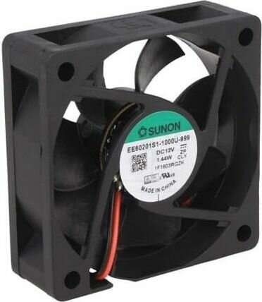 Вентилятор осевой SUNON EE60201S1-1000U-999 Вентилятор осевой 12В DC 60x60х20мм подшипник скольжения 38,3куб. м/ч 32,5дБА 1шт