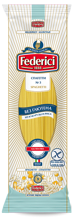 Макаронные изделия FEDERICI №003 Spaghetti / Спагетти без глютена 250г