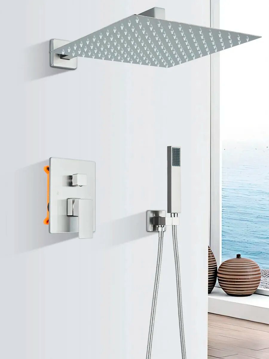 Душевая система ououfaucet, с тропическим душем, встраиваемая, латунь, нержавеющая сталь