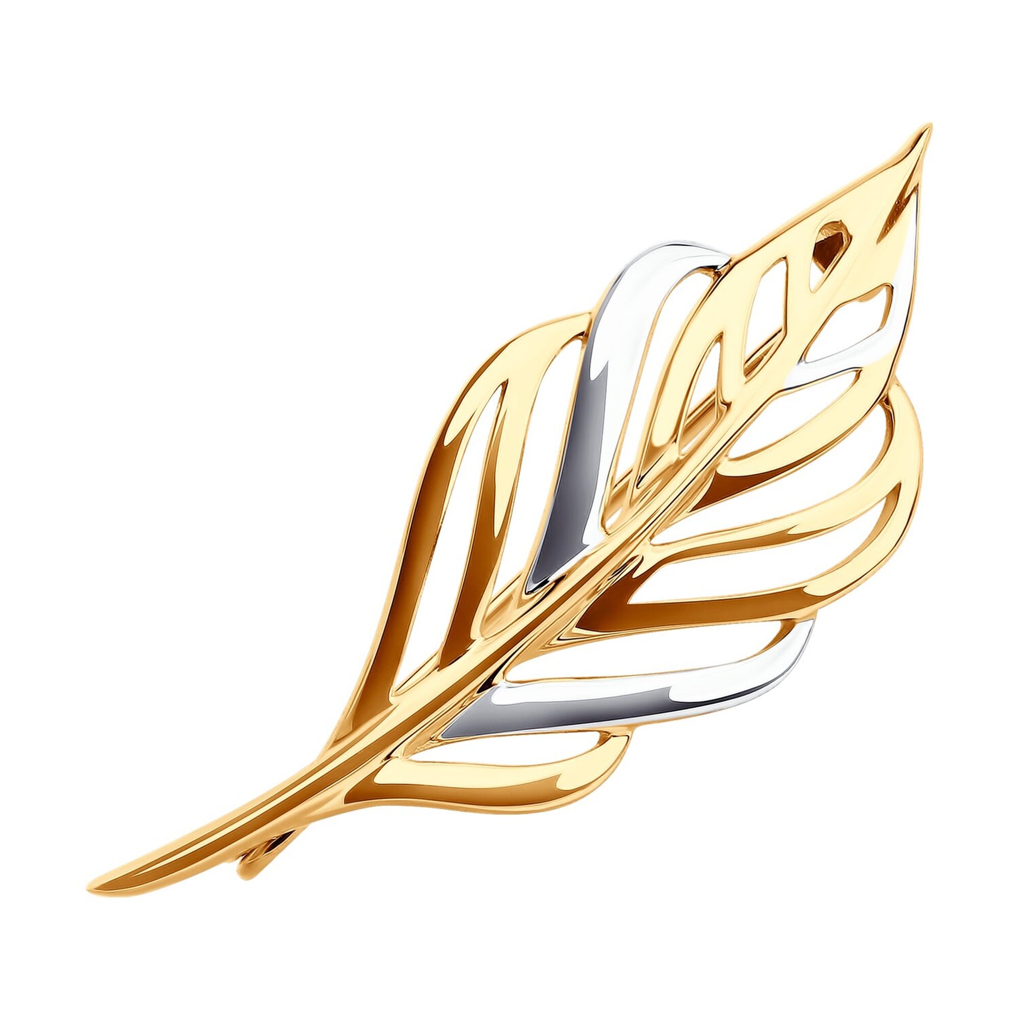 Брошь, красное золото, 585 проба