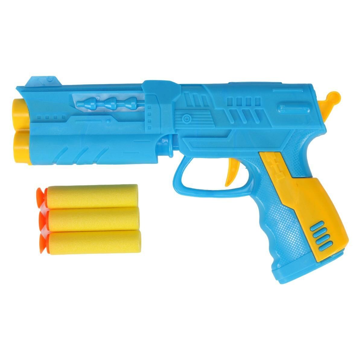 Игрушечный пистолет 'SHOOTER', голубой/желтый, с мягкими пулями, пластик, для детей от 3 лет