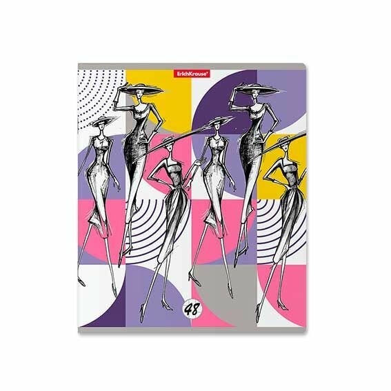 Тетрадь Erich Krause 48 листов, клетка, "Fashion Sketch", матовая ламинация (54247)