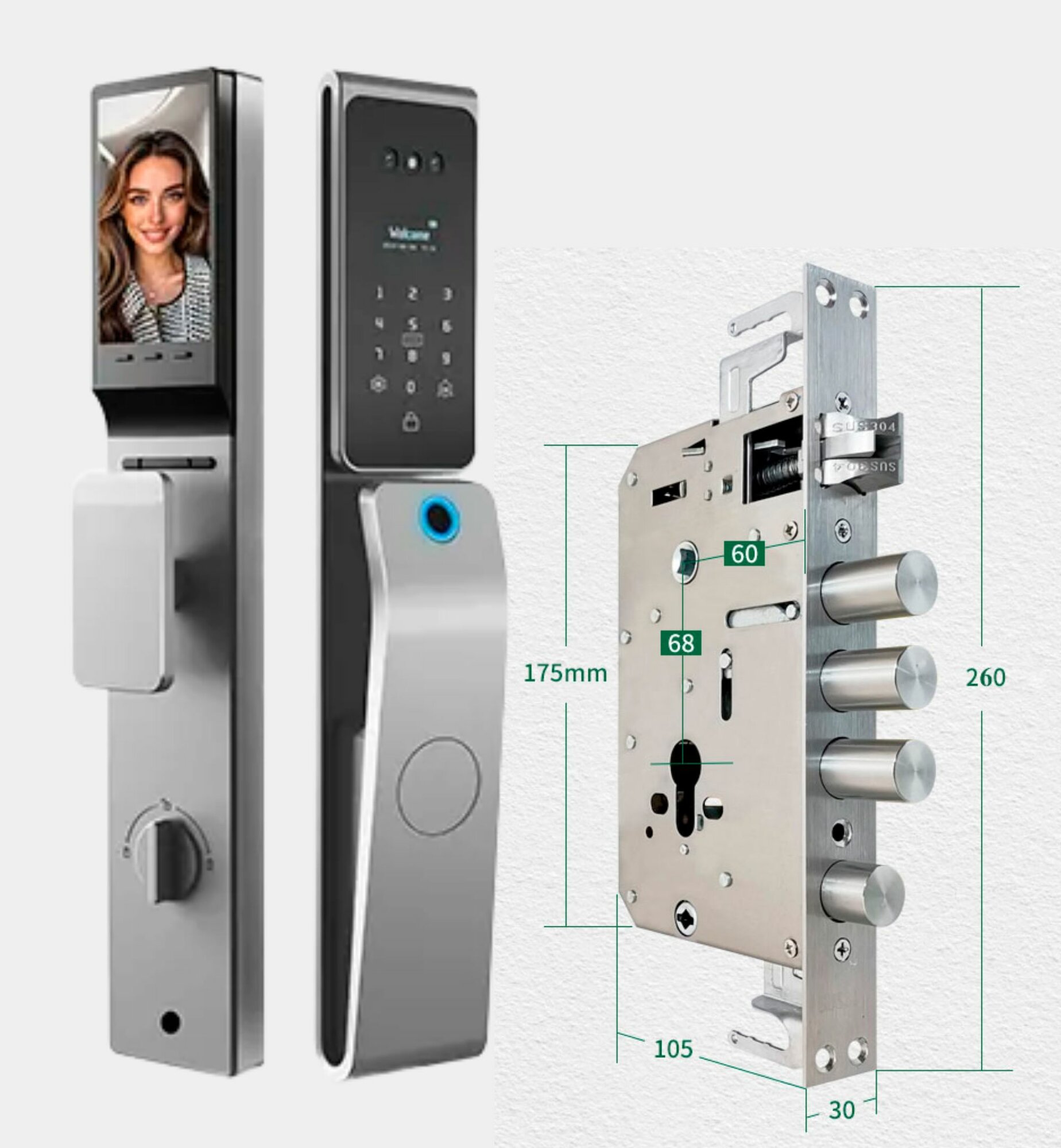 Водостойкий и морозостойкий (IP65, -30 C) биометрический замок XTD 920 с защитой от взлома (комплект 30x260)