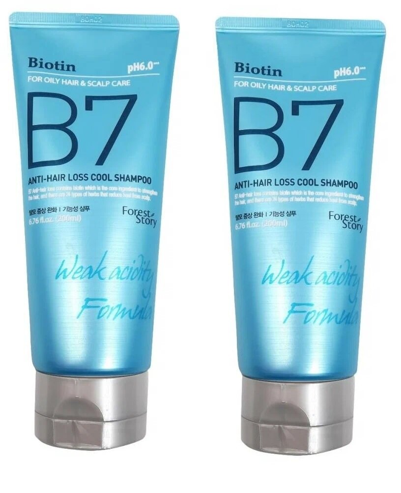 Шампунь Welcos для волос Forest Story B7 Anti Hair Loss Cool Shampoo, против выпадения с охлаждающим эффектом, 200мл, 2 шт