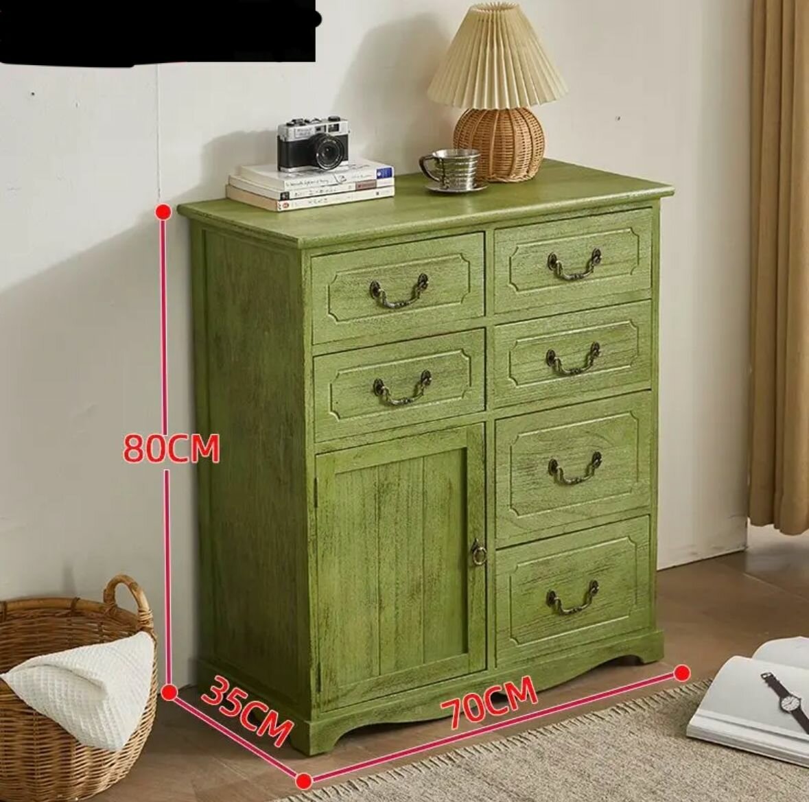 Комод из цельного дерева, простое хранение в стиле ретро, многослойный