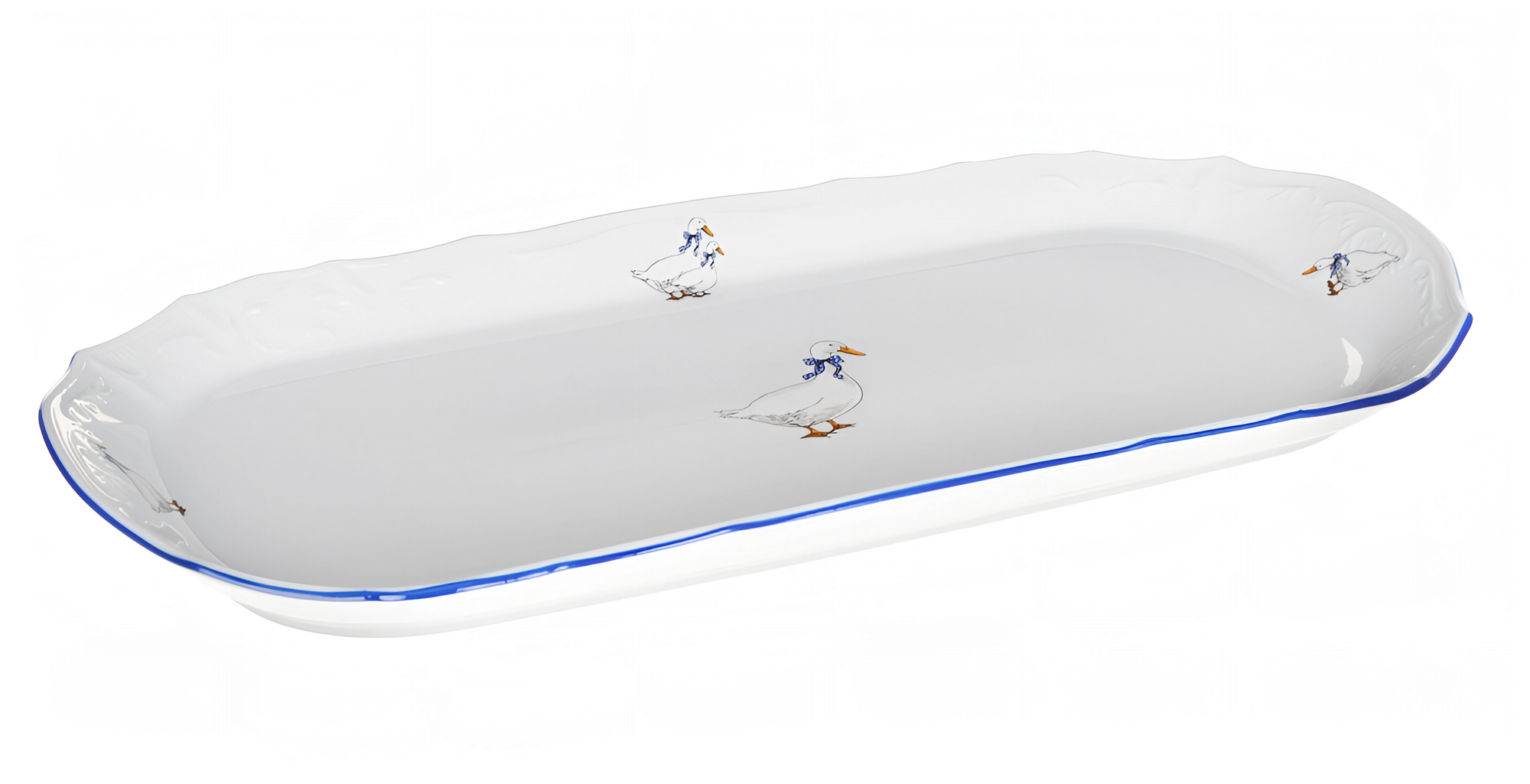 Поднос 37 см; "Bernadotte", декор "Гуси", фарфор, Thun/ БТФ0349