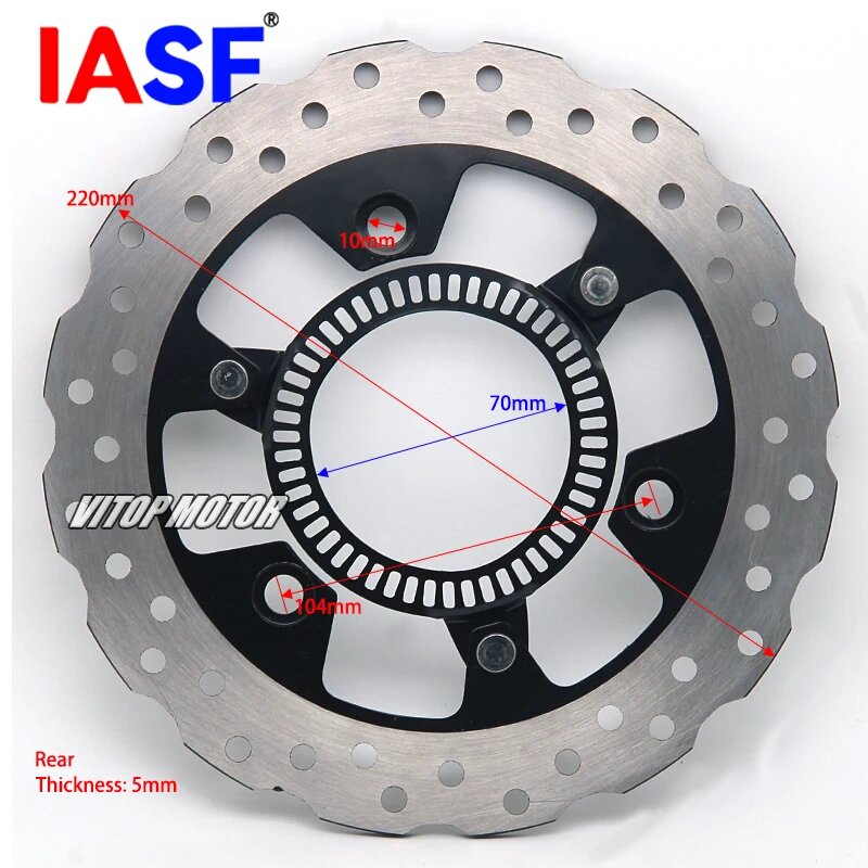 Задний тормозной диск мотоцикла IASF, ротор 220, диаметр для Kawasaki Z300 EX300 Ninja ABS KLE 300 Versys-X Ninja 125 400 ABS 250 SL, диски