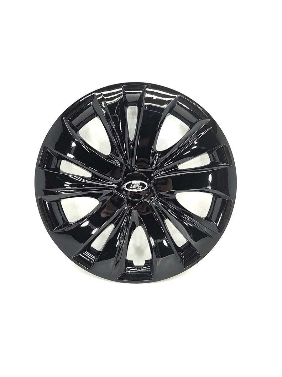 Колпак R15 Lada Vesta / ВАЗ 2180 (черный, с эмблемой, 1 шт.)