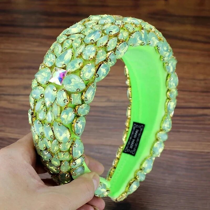 Хрустальная ободка для волос Hello Beauty, green
