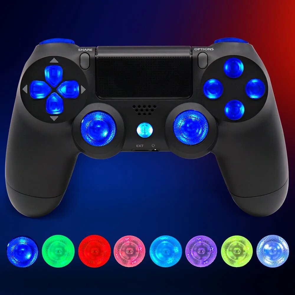Геймпад для PlayStation 4 разноцветный, проводной, 1 шт, подсветка, виброотдача, датчики