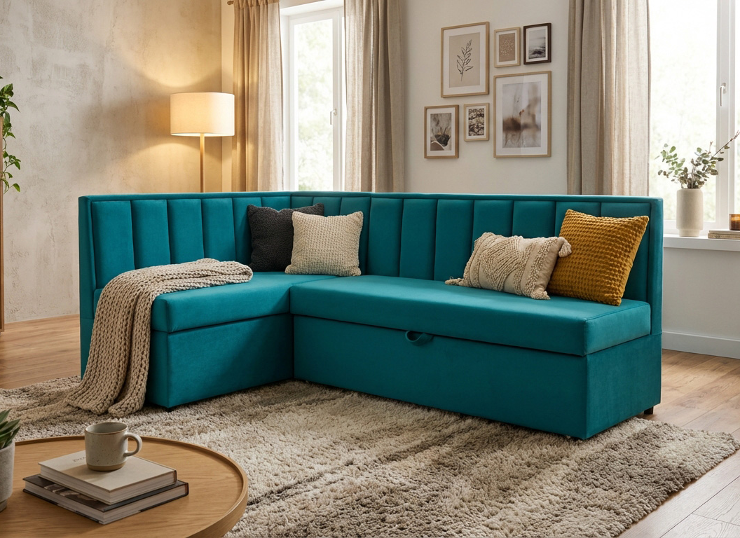 Кухонный уголок Santorini угол левый, голубой