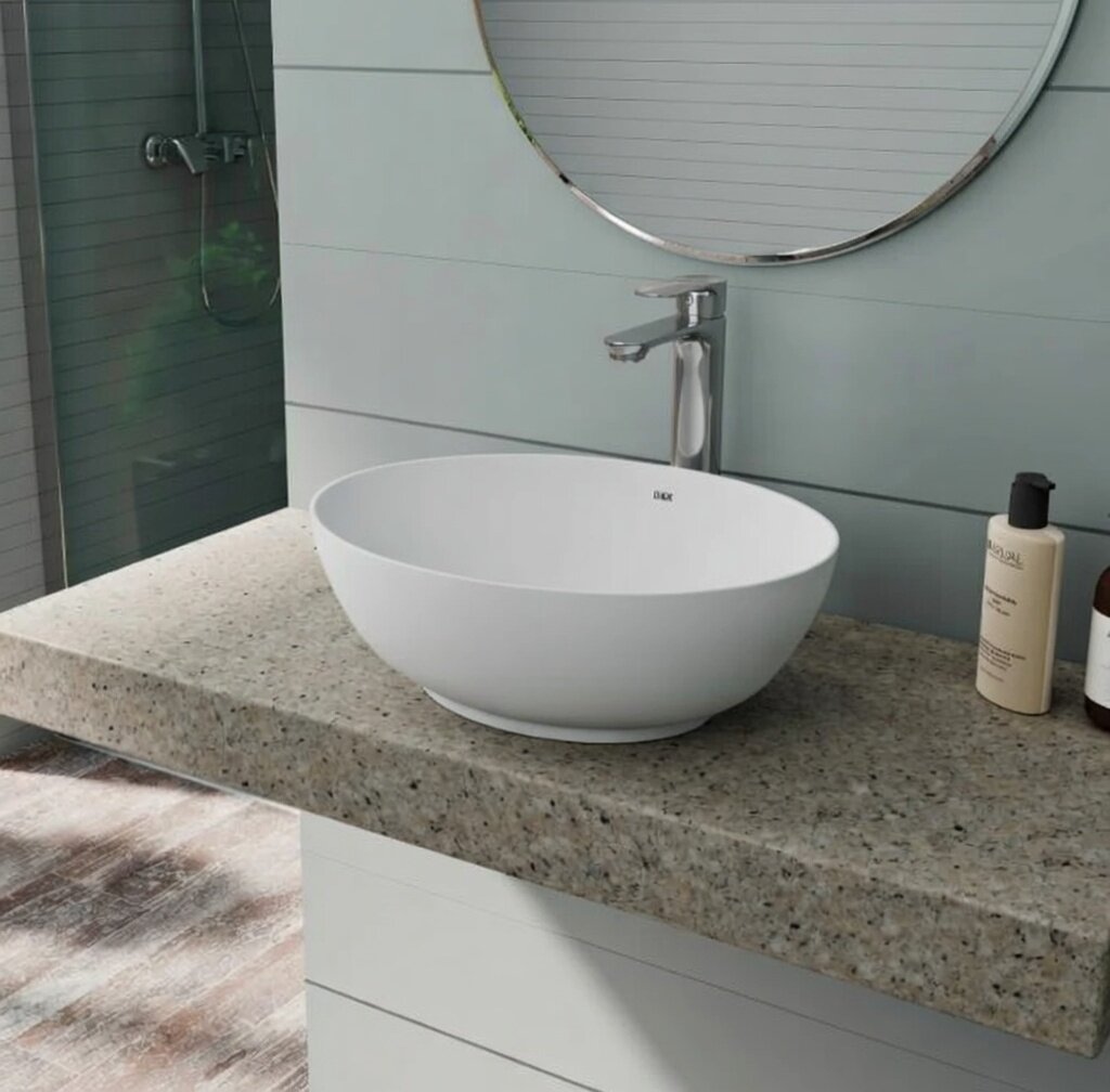 Накладная раковина, белая матовая D&K Matrix, 410*335*145 мм (DT1390708)