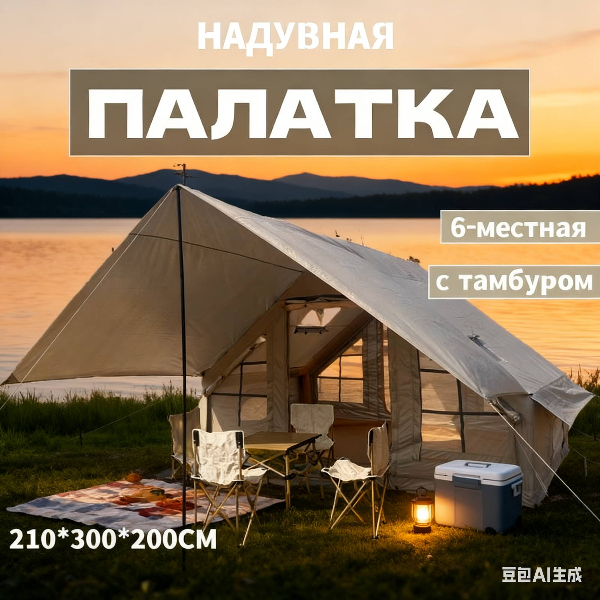 Надувная дом палатка туристическая для кемпинга и отдыха на природе