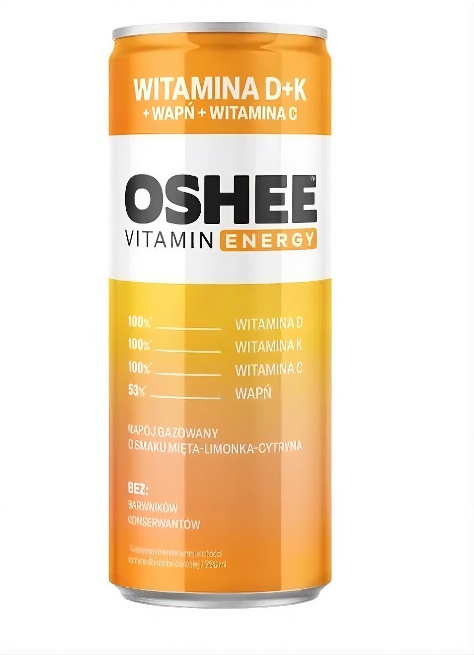 Изотоник Oshee Vitamin D+K, в жестяной банке, мятный вкус, 0.25л, 6шт