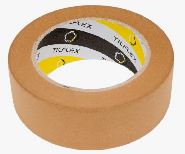 TILFLEX Маскирующая лента (скотч) коричневая, устойчивая к УФ, водостойкая, 120 С, 25mm*50m
