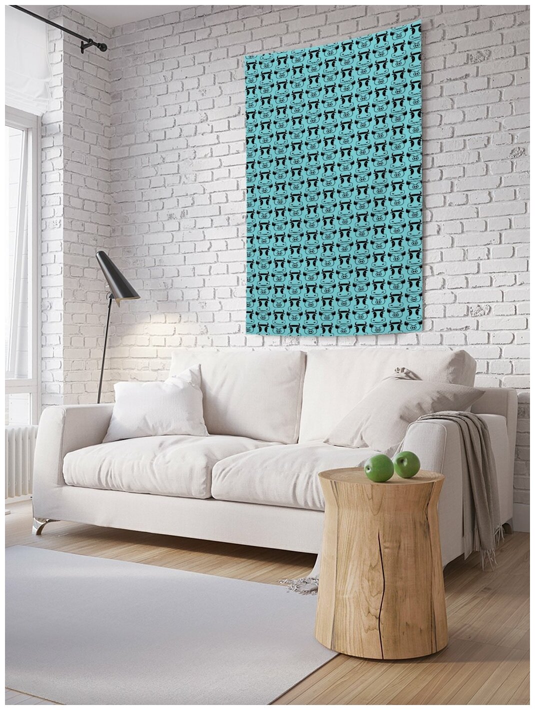 Фотопанно на стену вертикальный из ткани постер 100х150 "Свиньи и коровы", JoyArty