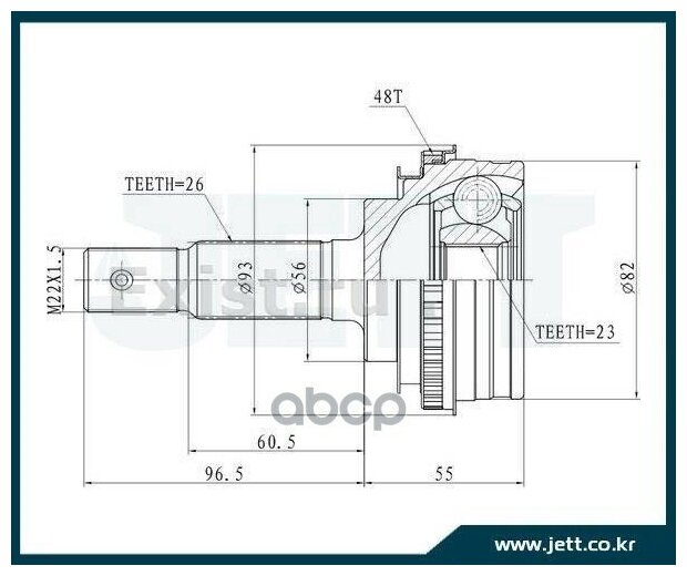ШРУС внешний JETT V41-9021 ABS JETT арт. V41-9021 ABS