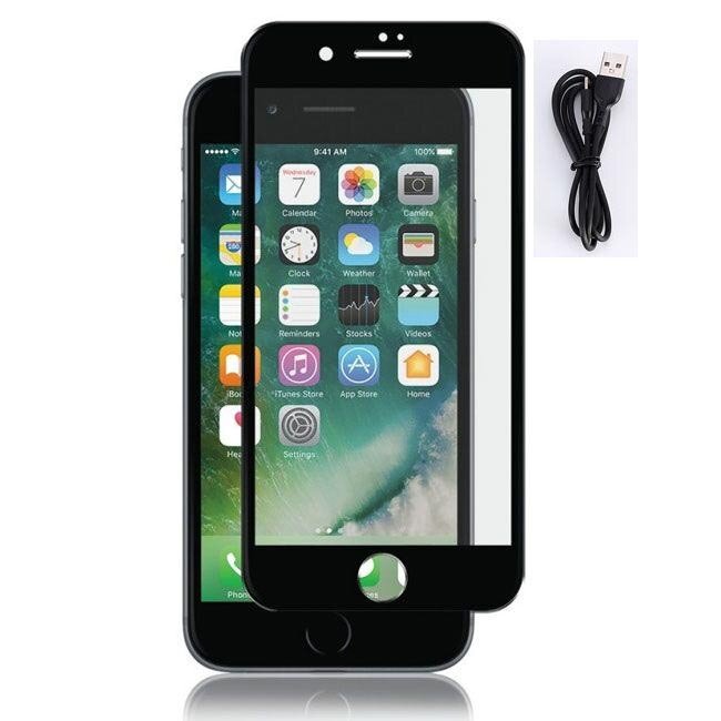 Защитное стекло и кабель на iPhone 7 Plus, 8 Plus, Remax GL-036 Zeus 3D Matte Tempered Glass, черный