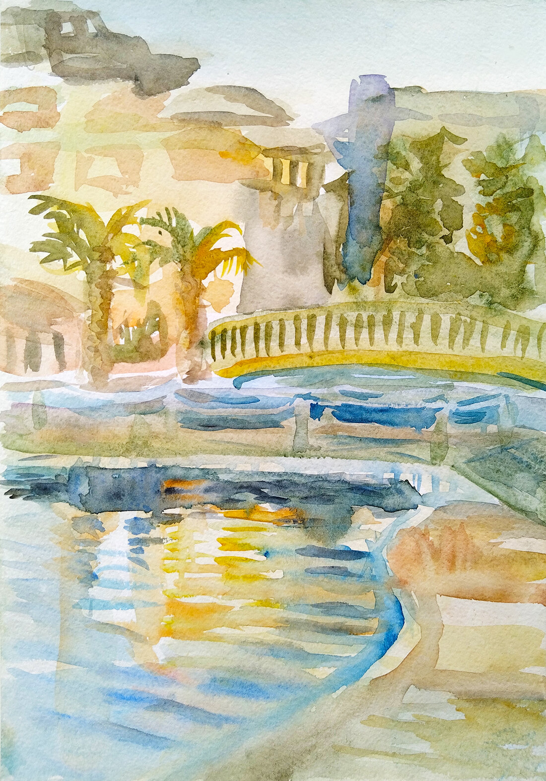 Картина акварелью "Турецкий мотив"