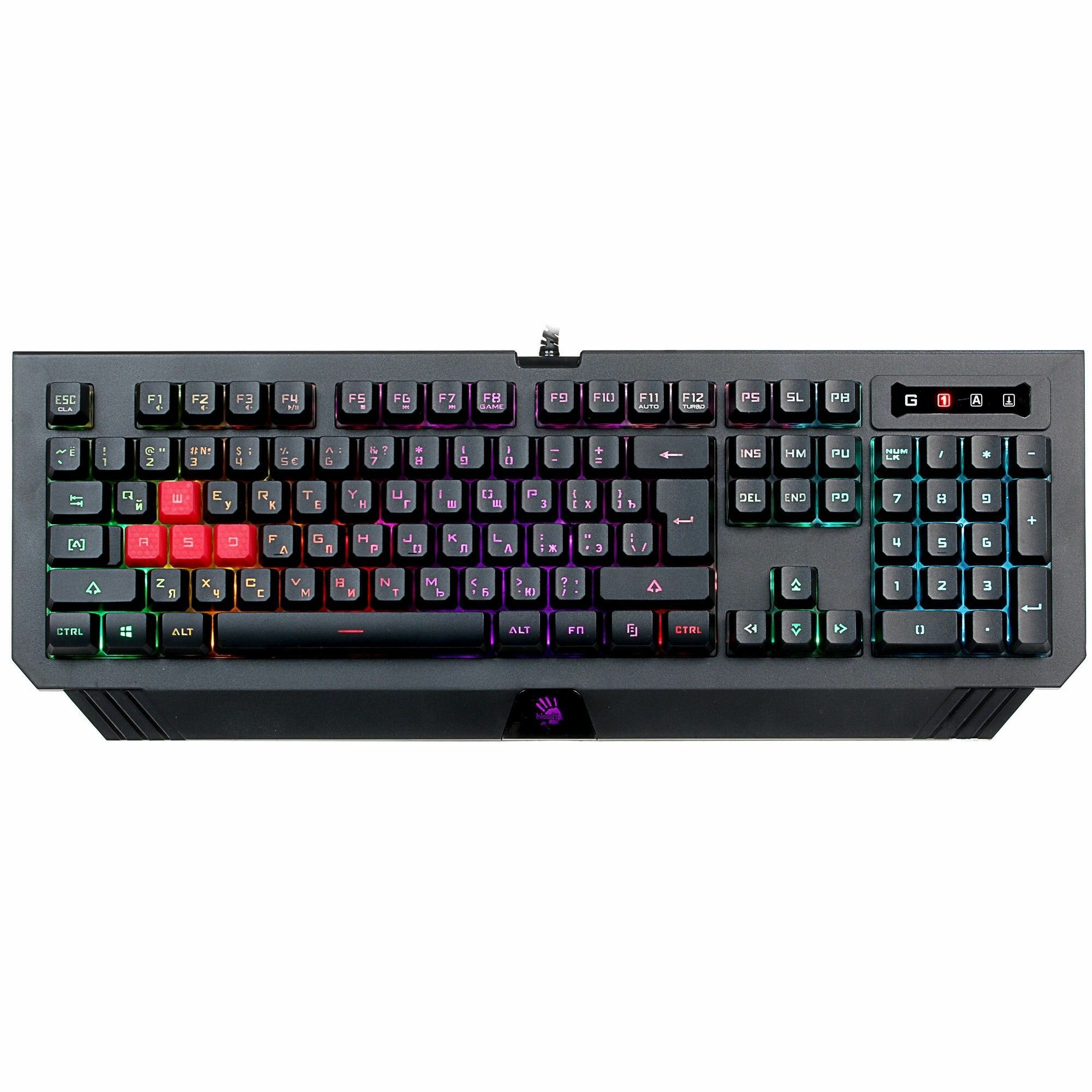 Клавиатура A4TECH Bloody B120N, USB, c подставкой для запястий, черный