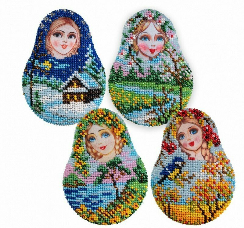 Набор для вышивания Радуга бисера #В-557 Времена года, Вышивка бисером, 8 х 10 см
