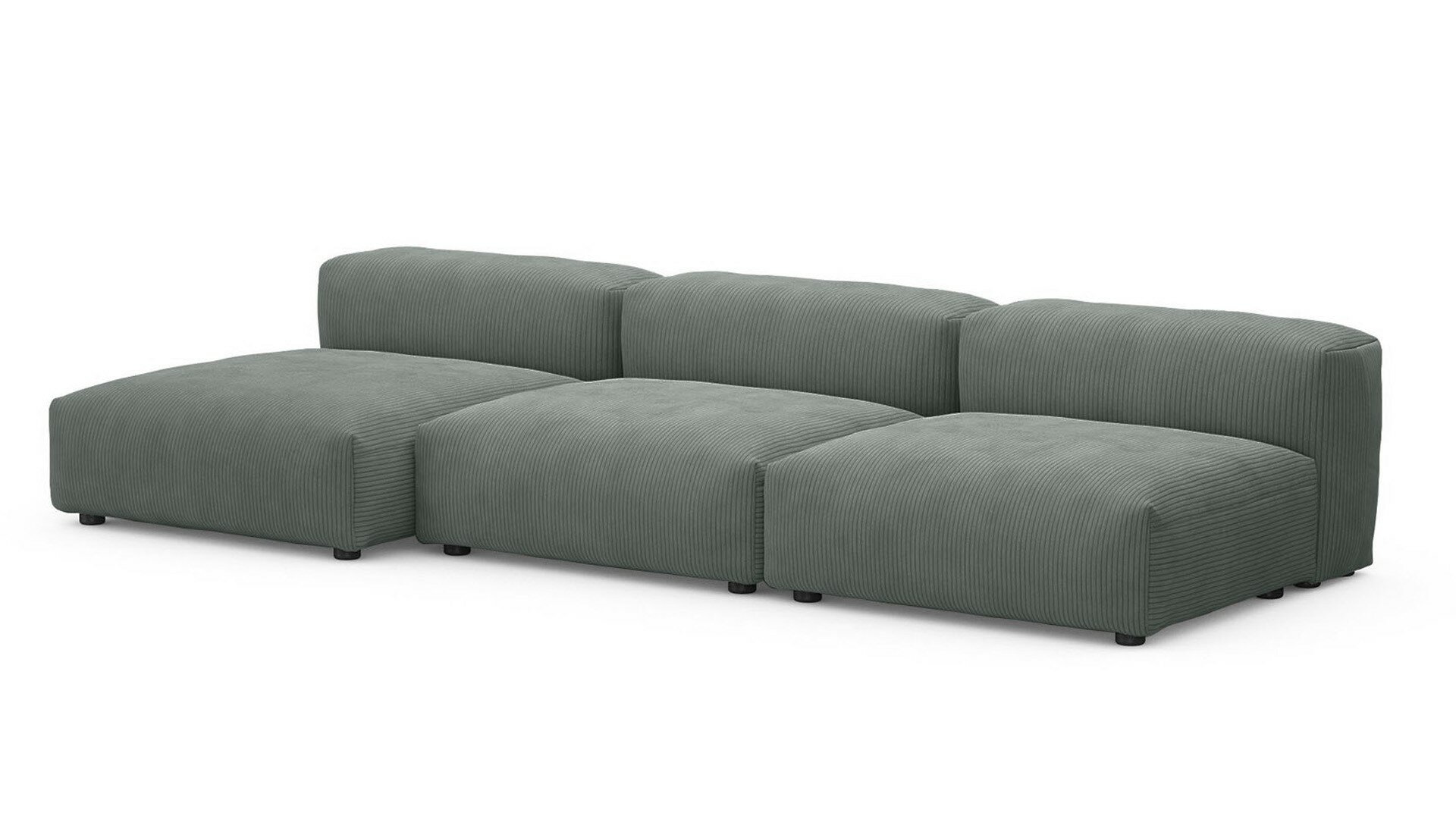 Диван с оттоманкой Фиджи (малый) Cilium Grafit NEW 315x137x62 см, серый Вельвет, нераскладной GOODFORM