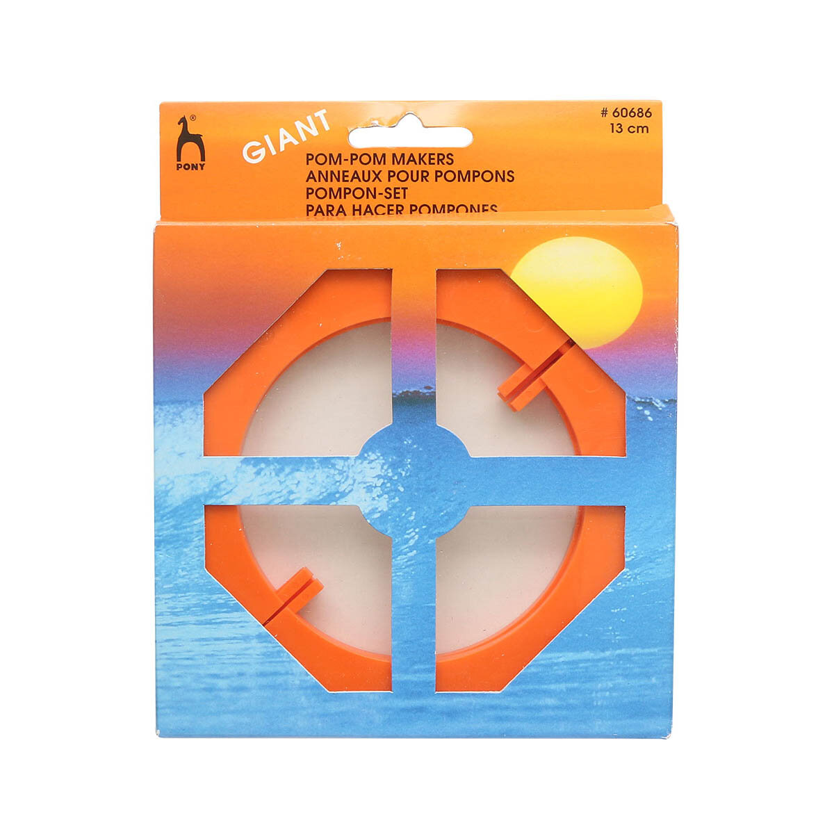 60686 Устройство для изготовления помпонов, разъемное, 13 см, 2 шт PONY